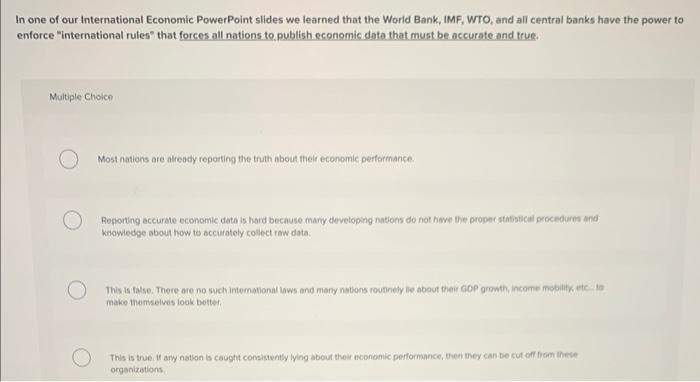 Solved In one of our International Economic PowerPoint | Chegg.com