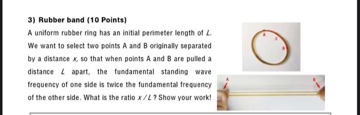 Solved 3) Rubber band (10 Points) A uniform rubber ring has | Chegg.com