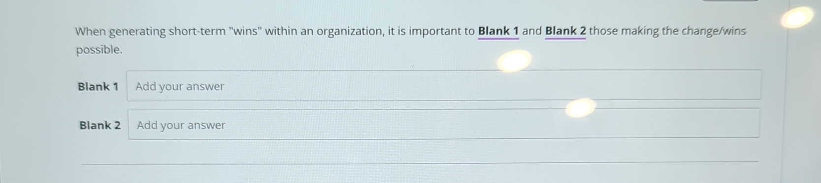 Solved When generating short-term "wins" within an | Chegg.com