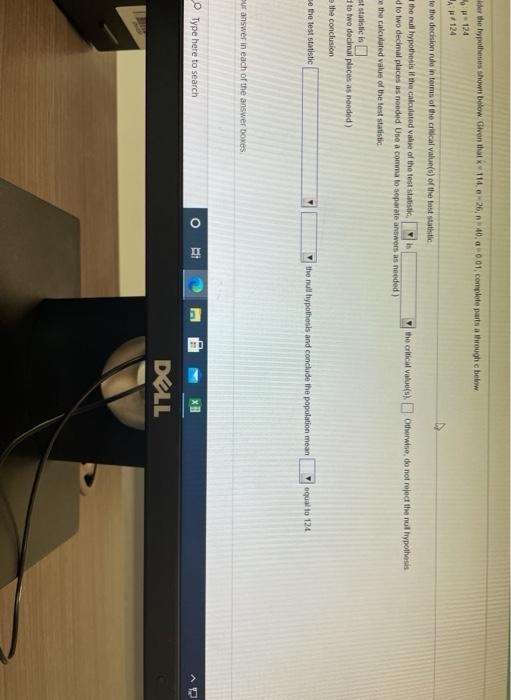 Solved der the wypothesis shown below Given thatx 111, | Chegg.com