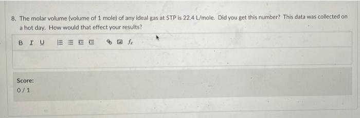 HE gas molar mass mass for 1 liter g/mol variable g/L | Chegg.com