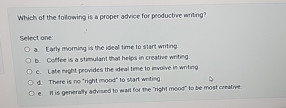 Solved Which of the following is a proper advice for | Chegg.com