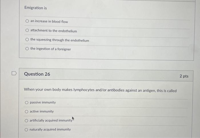Solved Emigration is an increase in blood flow attachment to | Chegg.com