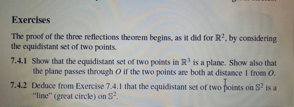 Solved Exercises The proof of the three reflections theorem | Chegg.com