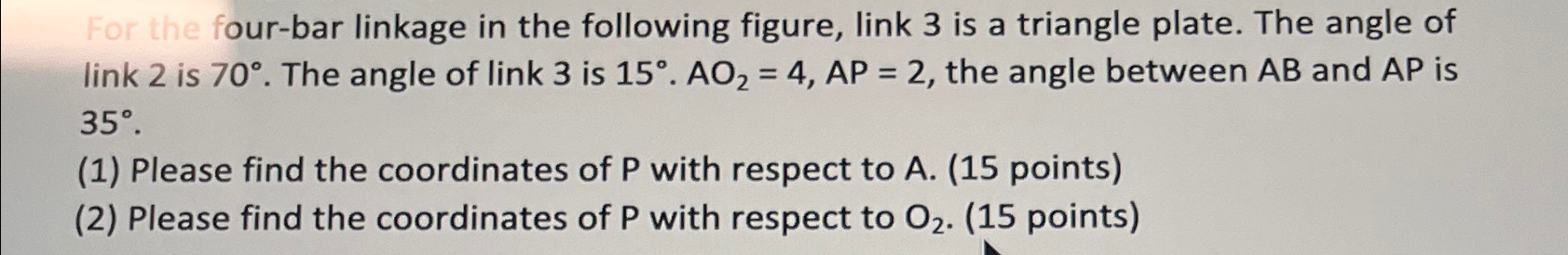 Solved For the four-bar linkage in the following figure, | Chegg.com