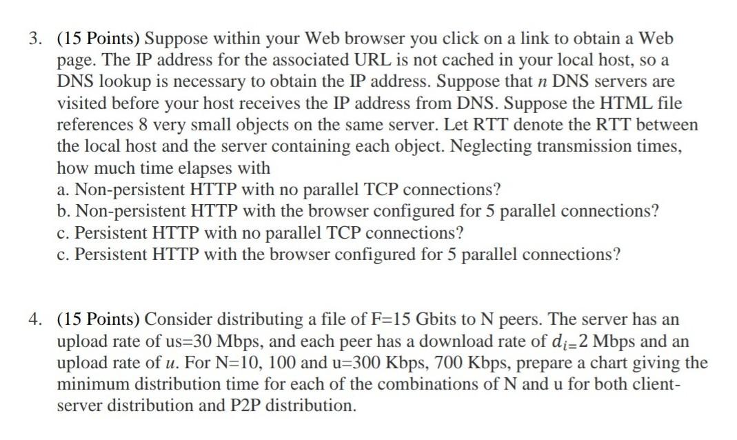 Solved 3. (15 Points) Suppose within your web browser you | Chegg.com