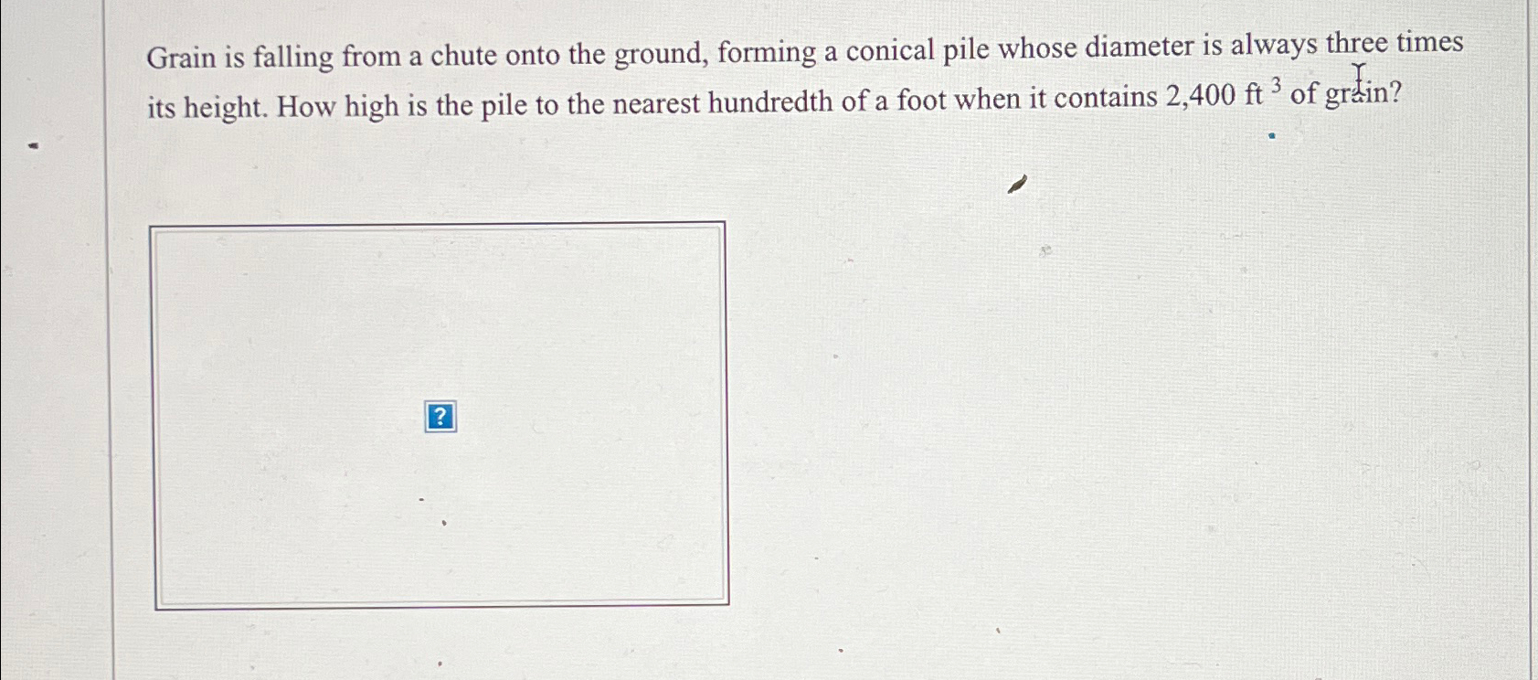 Solved Grain is falling from a chute onto the ground, | Chegg.com
