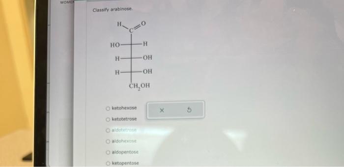 Solved Classify ribulose. ketotetrose aldohexose aldopentose | Chegg.com