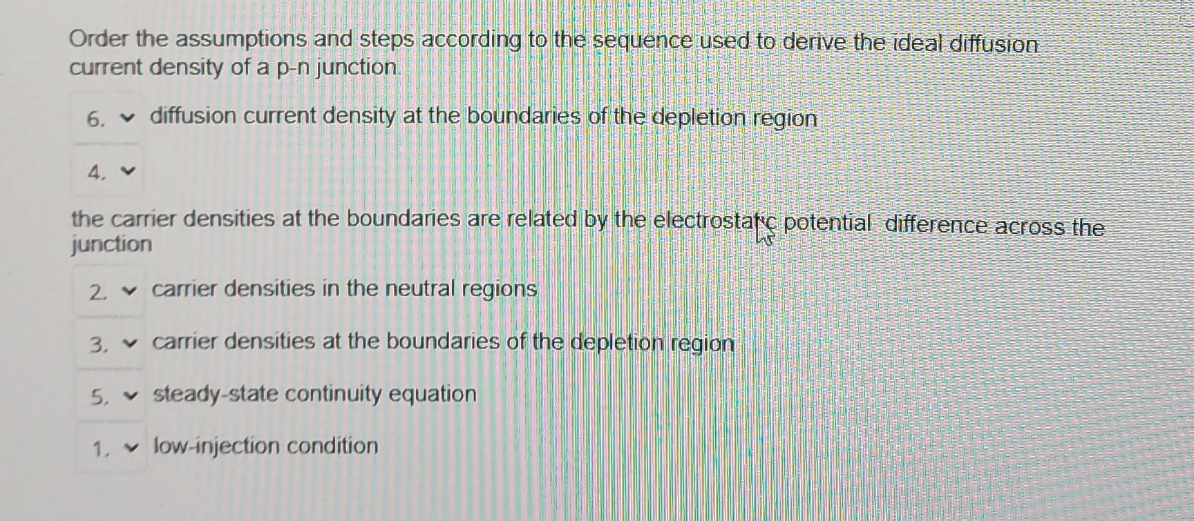 Solved Order the assumptions and steps according to the | Chegg.com