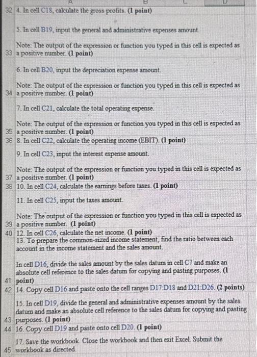 Solved 1. Start Excel Download and open the workbook named: | Chegg.com