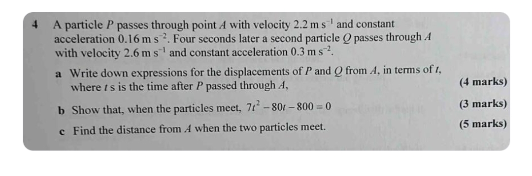 Solved 4 ﻿A particle P ﻿passes through point A with velocity | Chegg.com