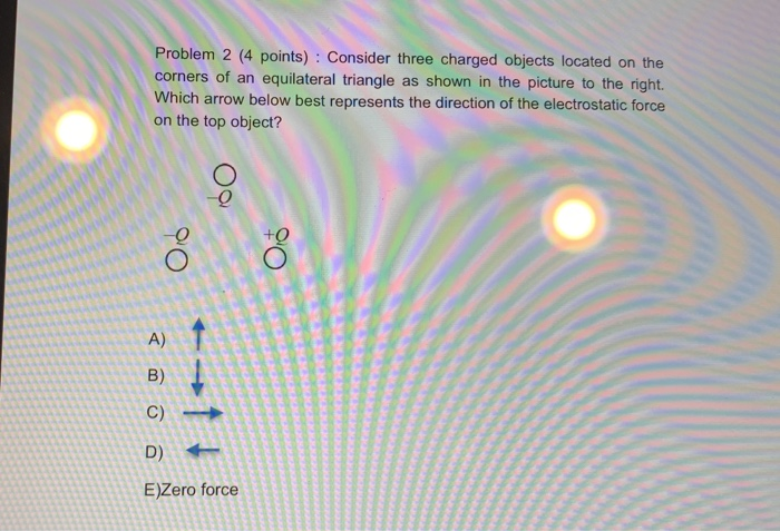 Solved Problem 2 (4 points): Consider three charged objects | Chegg.com