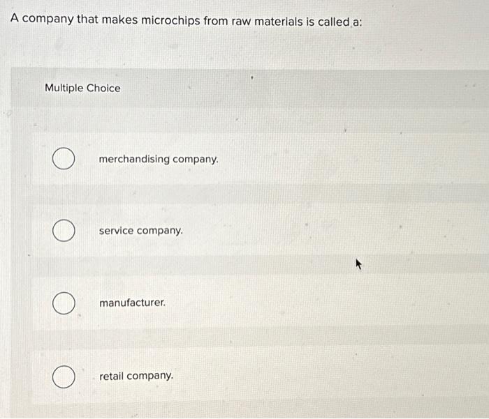 Solved A company that makes microchips from raw materials is | Chegg.com