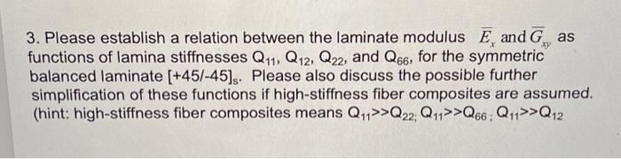 Solved 3. Please establish a relation between the laminate | Chegg.com