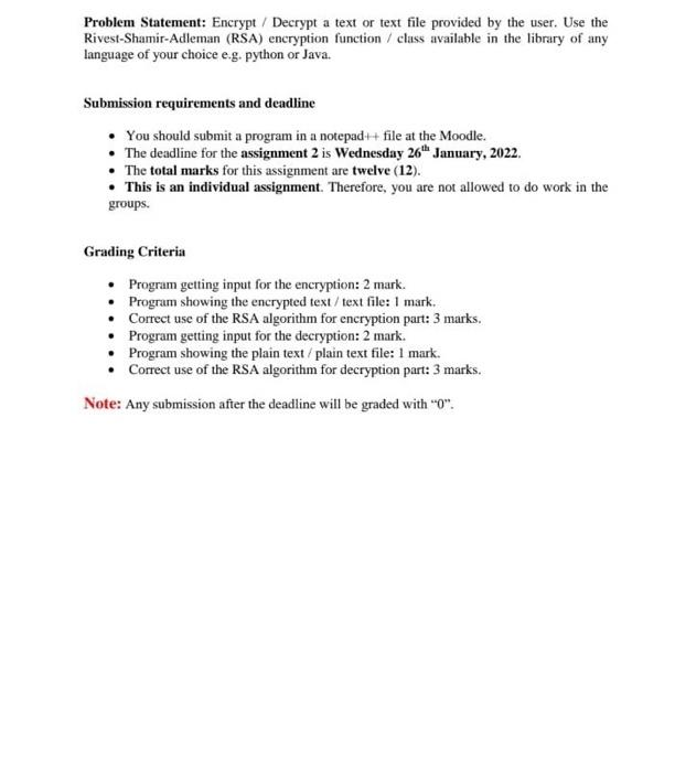 Solved Problem Statement Encrypt Decrypt A Text Or Text 
