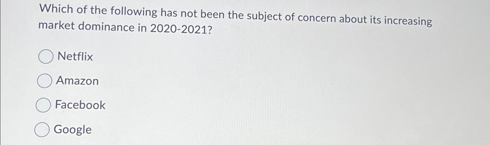 Solved Which of the following has not been the subject of | Chegg.com