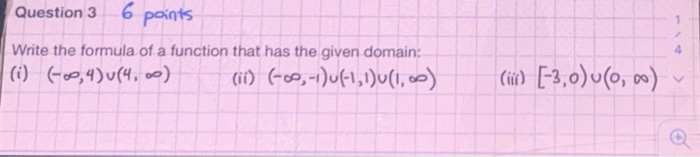 Solved Question 3 6 Points Write The Formula Of A Function 2973