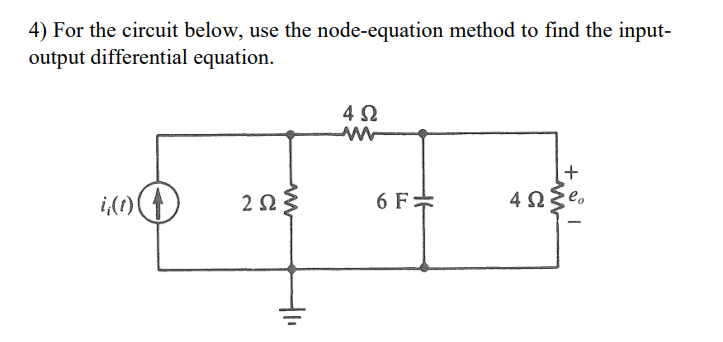 Solved For the circuit below, use the node-equation method | Chegg.com