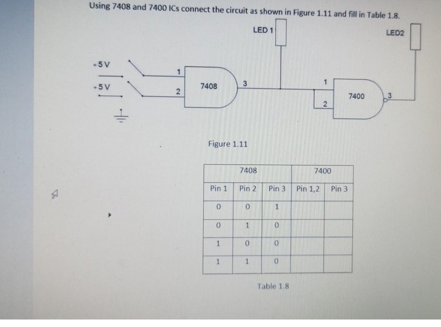 Solved Using 7408 and 7400 ICs connect the circuit as shown | Chegg.com