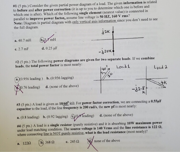 Solved #1 (5 pts. Consider the given partial power diagram | Chegg.com