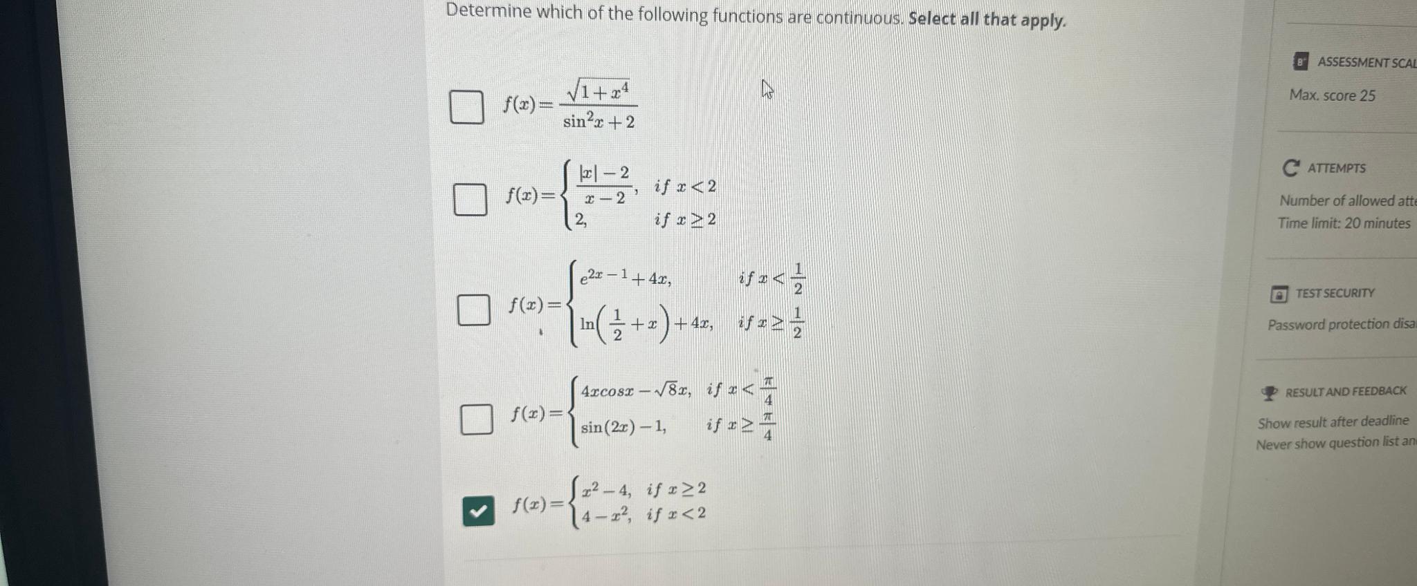 Solved Determine which of the following functions are | Chegg.com