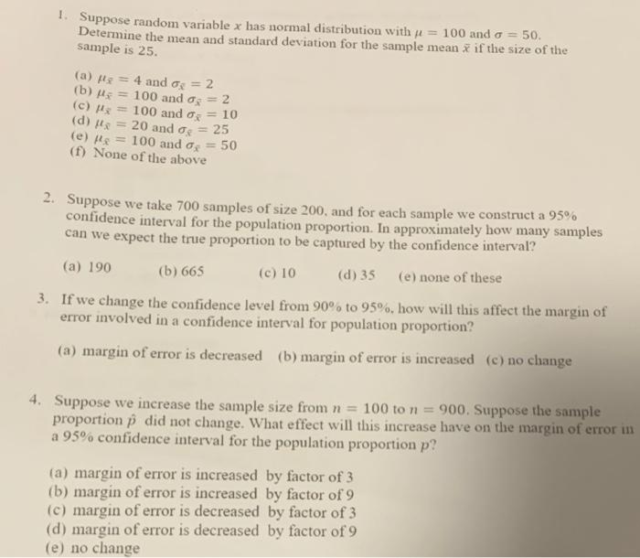 Solved 1. Suppose random variable x bas normal distribution | Chegg.com