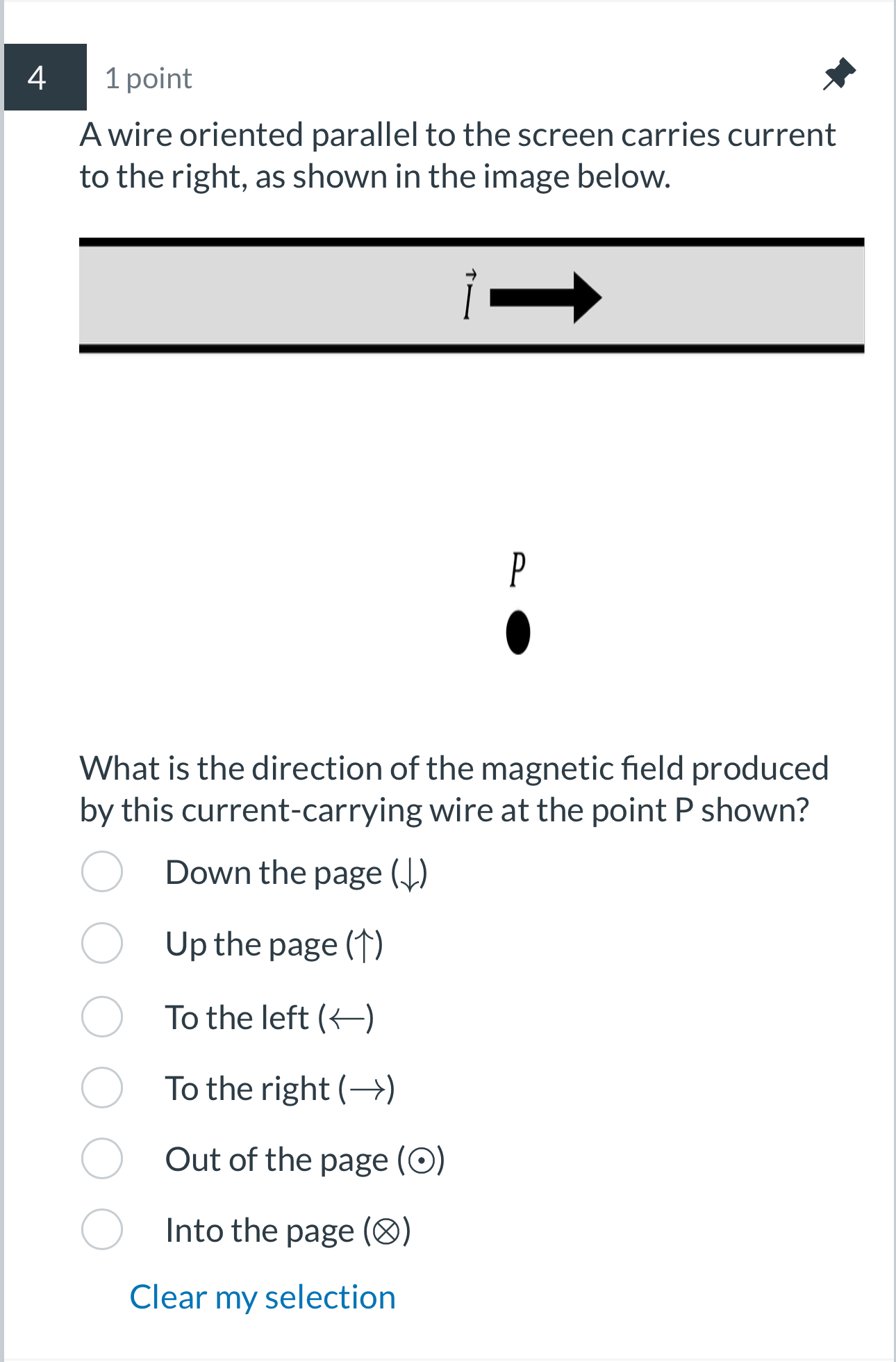 Solved A wire oriented parallel to the screen carries | Chegg.com