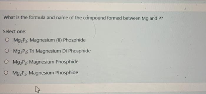 Solved What is the formula and name of the compound formed | Chegg.com