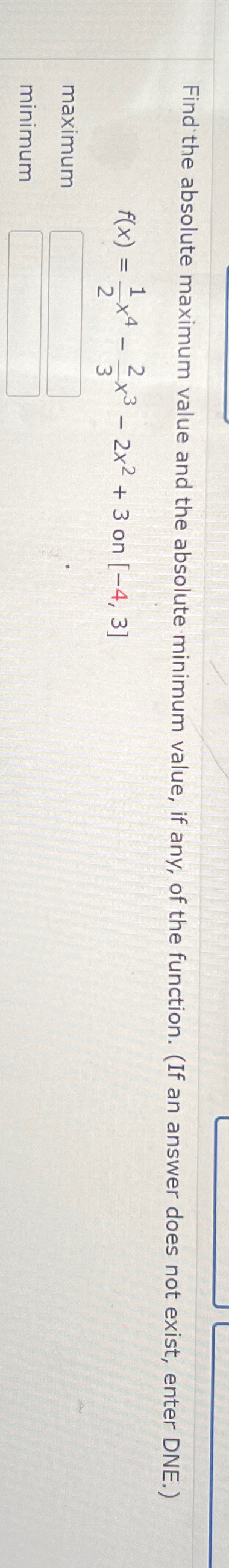 Solved Find The Absolute Maximum Value And The Absolute