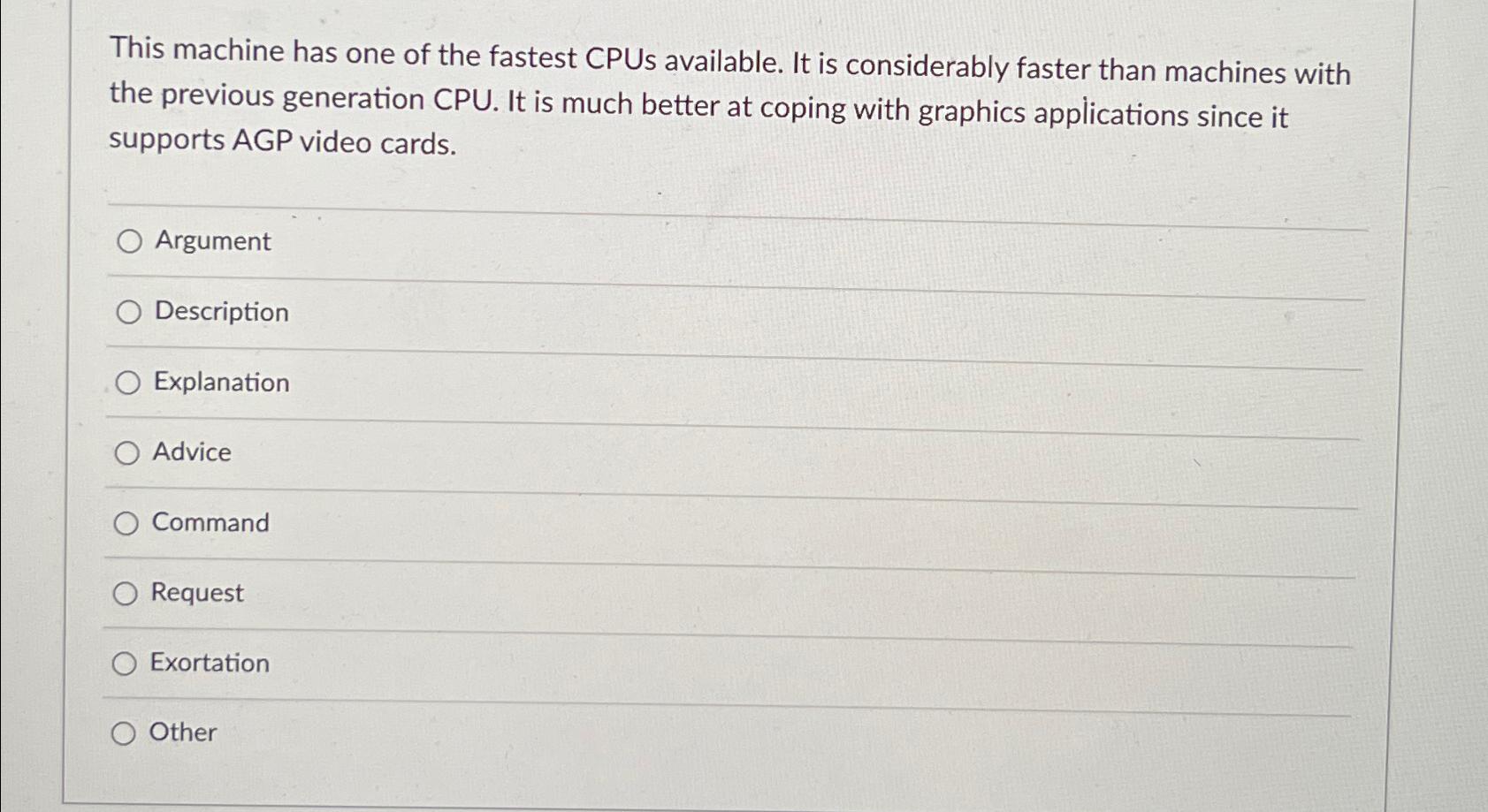 Solved This machine has one of the fastest CPUs available. | Chegg.com