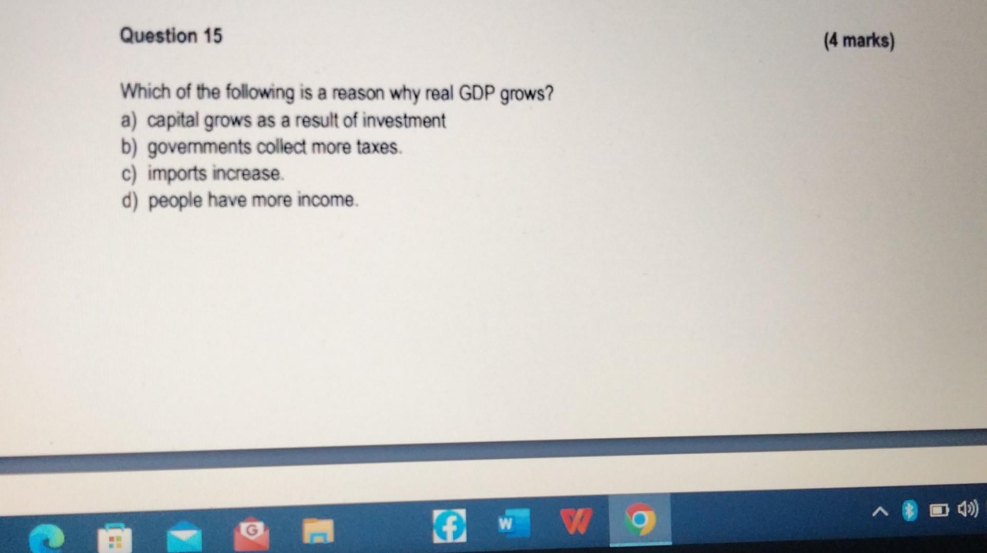 Solved Which of the following is a reason why real GDP | Chegg.com
