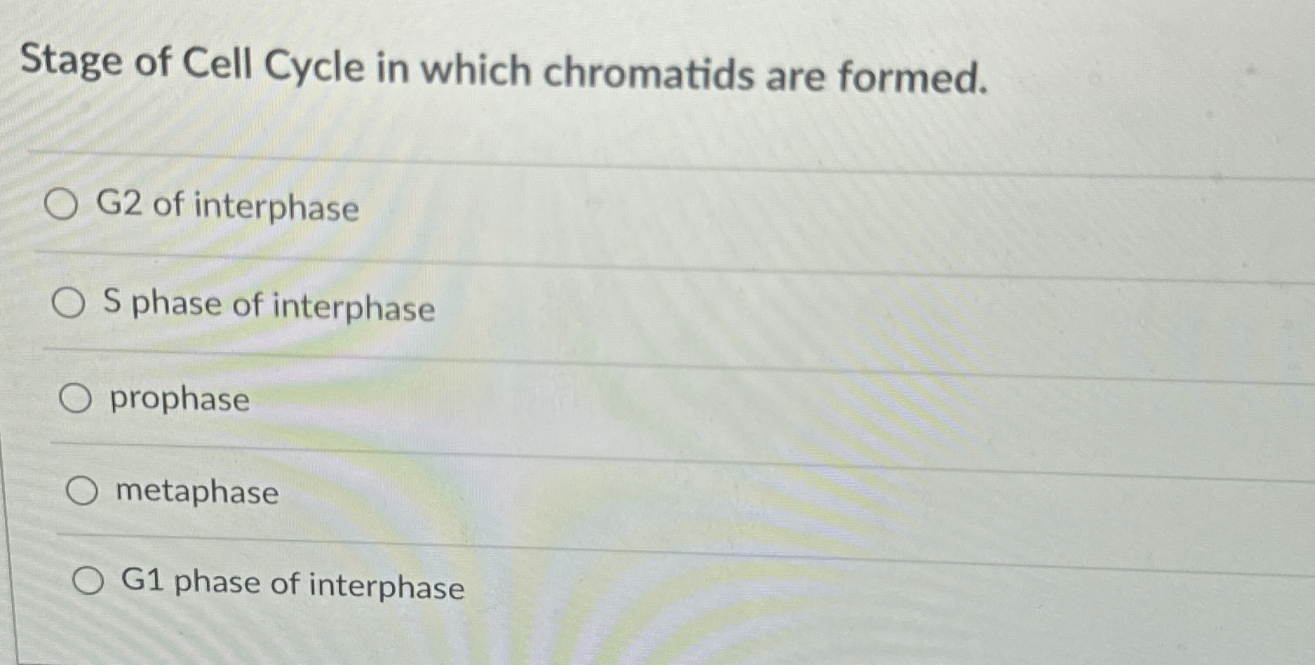 Solved Stage of Cell Cycle in which chromatids are formed.G2 | Chegg.com