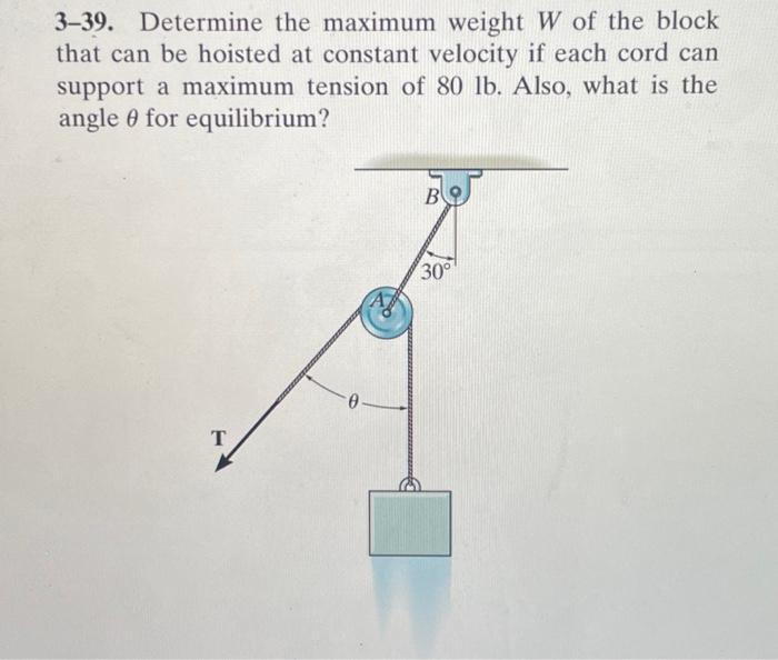 Solved 3-39. Determine the maximum weight W of the block | Chegg.com Solved 3-39. Determine the maximum weight W of the block | Chegg.com