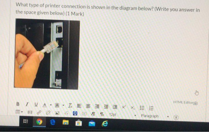 Solved What type of printer connection is shown in the | Chegg.com