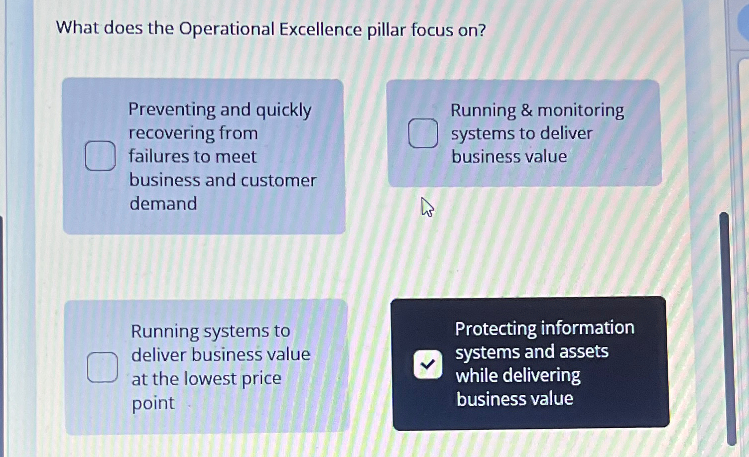 Solved What does the Operational Excellence pillar focus | Chegg.com