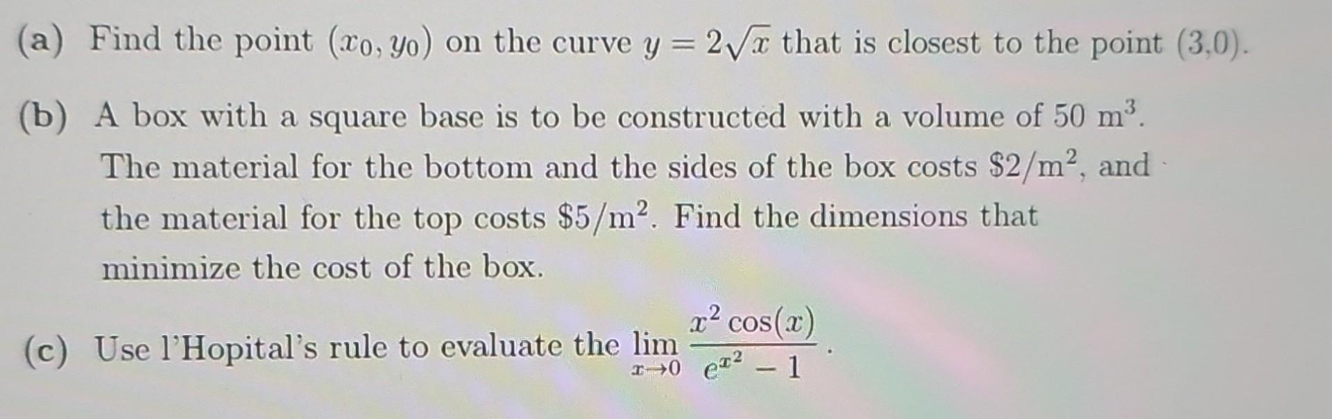 Solved (a) Find the point (x0,y0) on the curve y=2x that is | Chegg.com