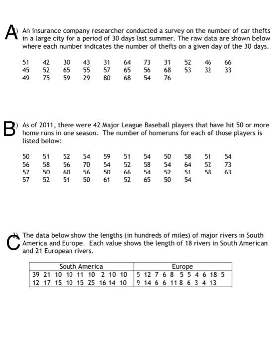 Solved • For each of the selected data sets on the next | Chegg.com