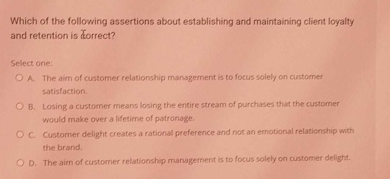 Solved Which of the following assertions about establishing | Chegg.com