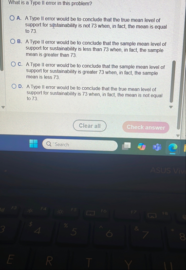 Solved What is a Type II error in this problem?A. ﻿A Type II | Chegg.com