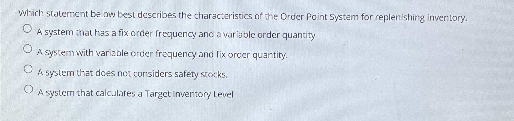 Solved Which statement below best describes the | Chegg.com