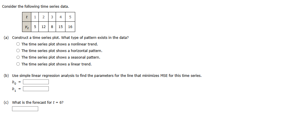 Consider the following time series data.(a) | Chegg.com