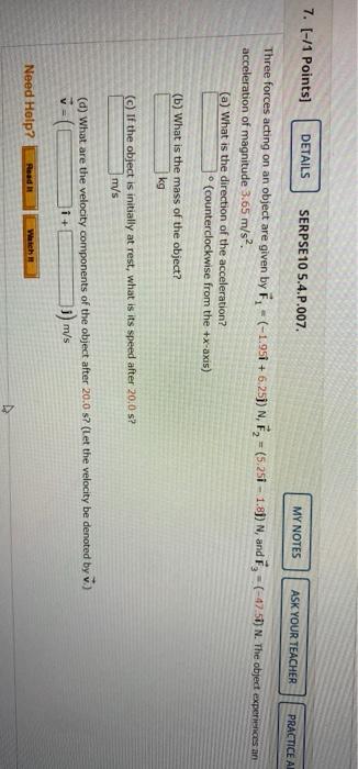 Solved 7. [-11 Points) DETAILS SERPSE10 5.4.P.007. MY NOTES | Chegg.com Solved 7. [-11 Points) DETAILS SERPSE10 5.4.P.007. MY NOTES | Chegg.com