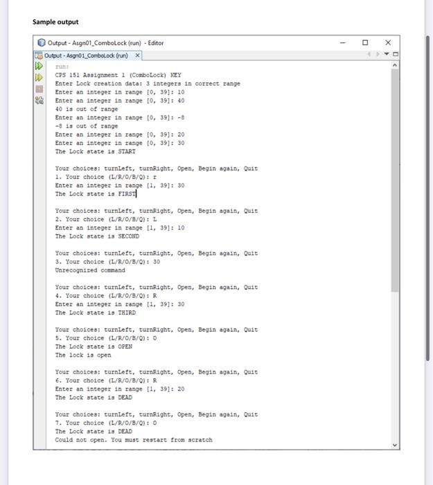 Solved Program organizationThere would be a ComboLock class | Chegg.com