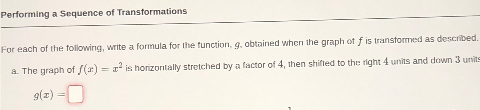 Solved Performing a Sequence of TransformationsFor each of | Chegg.com