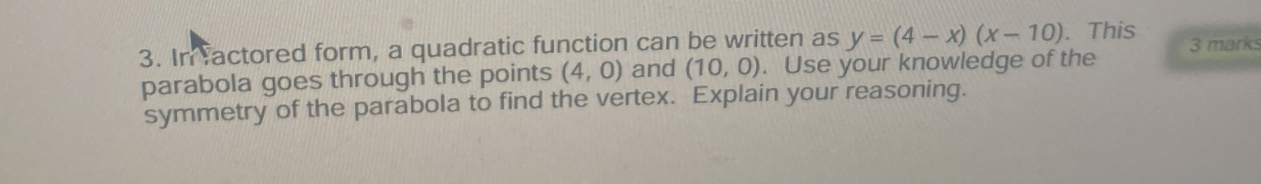 Solved Irfactored form, a quadratic function can be written | Chegg.com