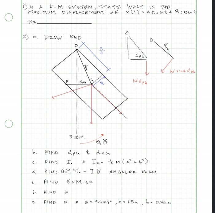 1) IN A K−M SYSTEM, STATE WHATT IS TWE MAXIMUM | Chegg.com