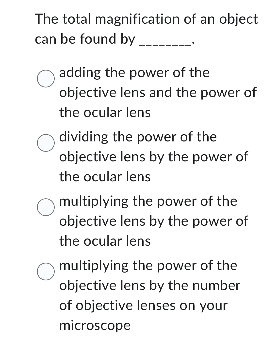 Solved The total magnification of an object can be found | Chegg.com