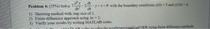 Solved Problem 4: (25%) Solve 7dx2d2y−2dxdy−y+x=0 with the | Chegg.com Solved Problem 4: (25%) Solve 7dx2d2y−2dxdy−y+x=0 with the | Chegg.com
