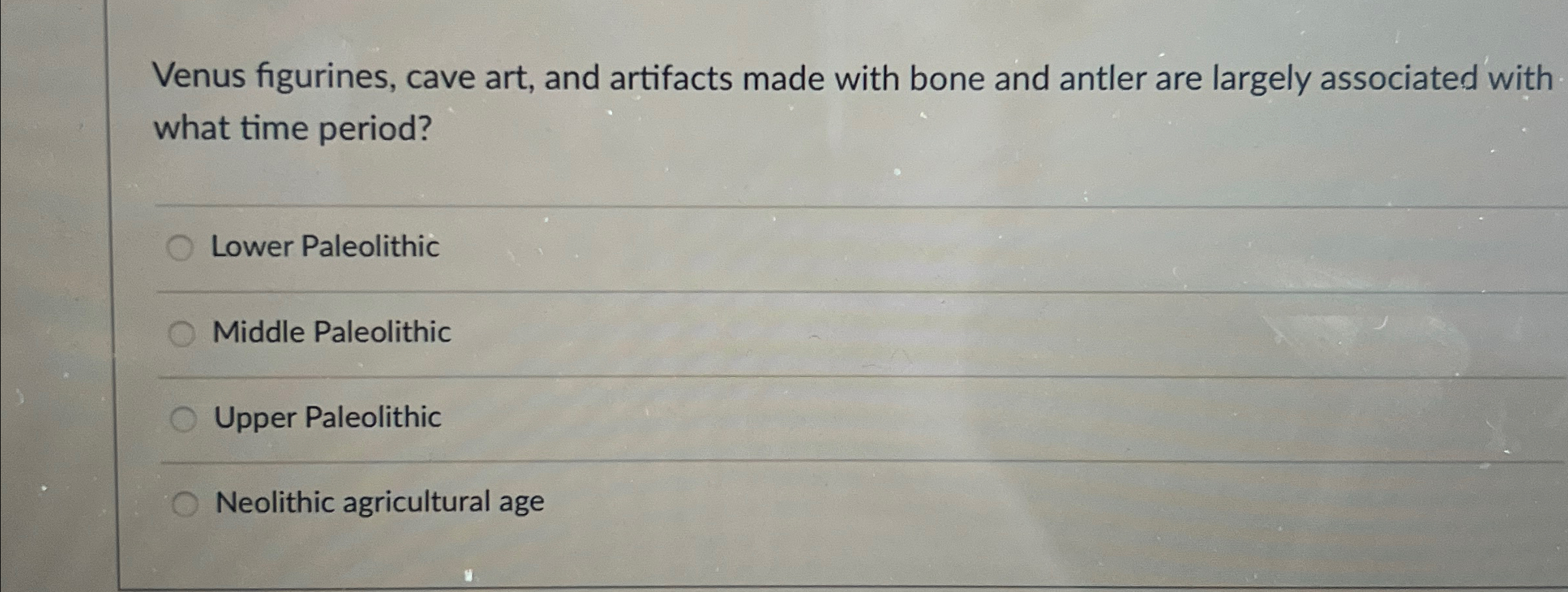 Solved Venus figurines, cave art, and artifacts made with | Chegg.com
