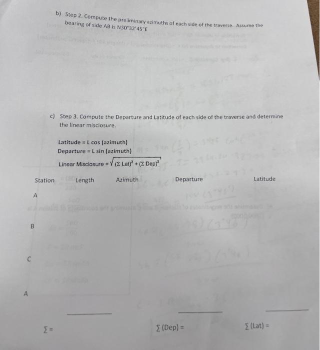 Solved following steps.b) Step 2. Compute the preliminary | Chegg.com